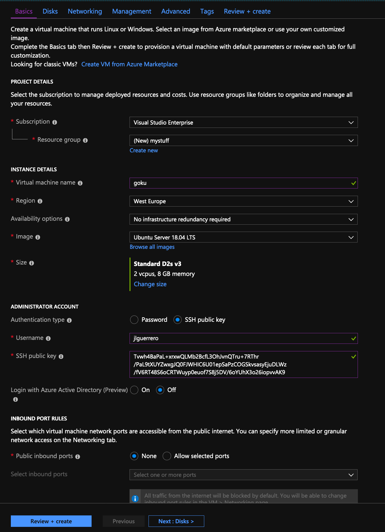 Azure Ubuntu VM + SSH & RDP – Juanlu, ElGuerre