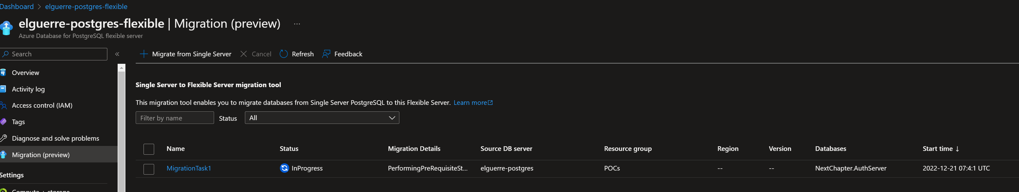 Migrating Azure Database for PostgreSQL Single Server to Flexible Server – Juanlu, ElGuerre